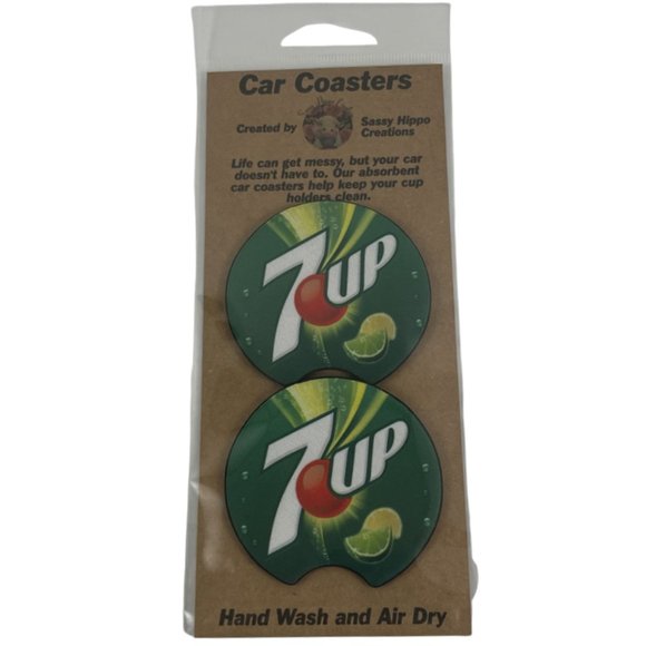 Sassy Hippo Creations | Accents | Car Coasters 7up 7 Up Cola Soda Pop ...
